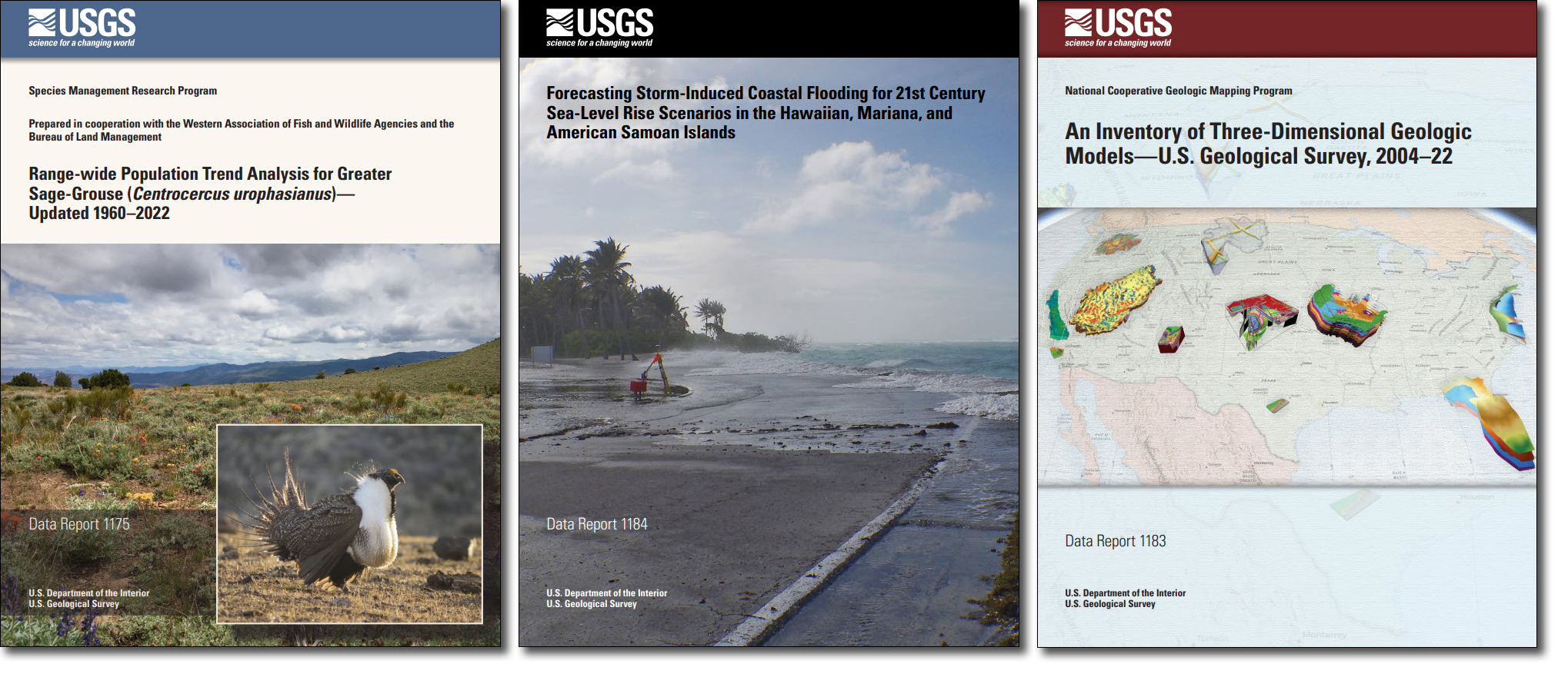 Front cover of three Data Reports | U.S. Geological Survey