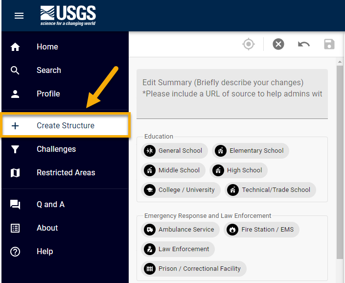 Create Structure Tab U S Geological Survey