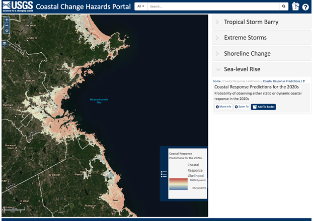 Screenshot of Coastal Response model | U.S. Geological Survey