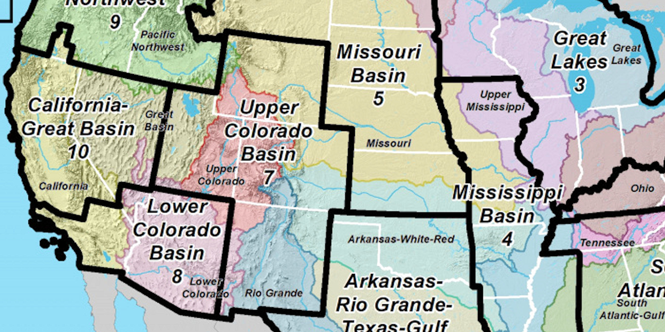 Map of USGS Region 7--Upper Colorado River Basin | U.S. Geological Survey