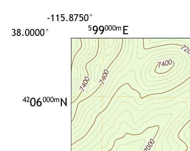 UTM And Latitude longitude Coordinates On A Topographic Map U S 