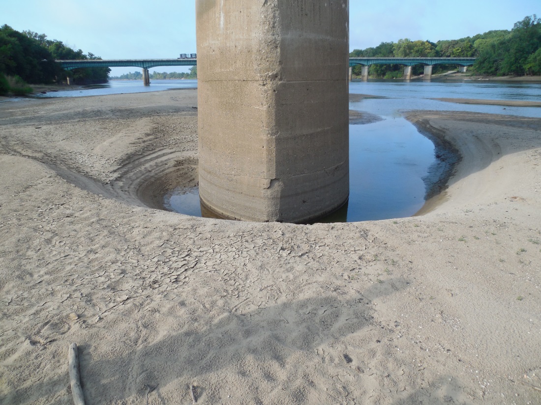 Scour Hole Around Bridge Pier U S Geological Survey