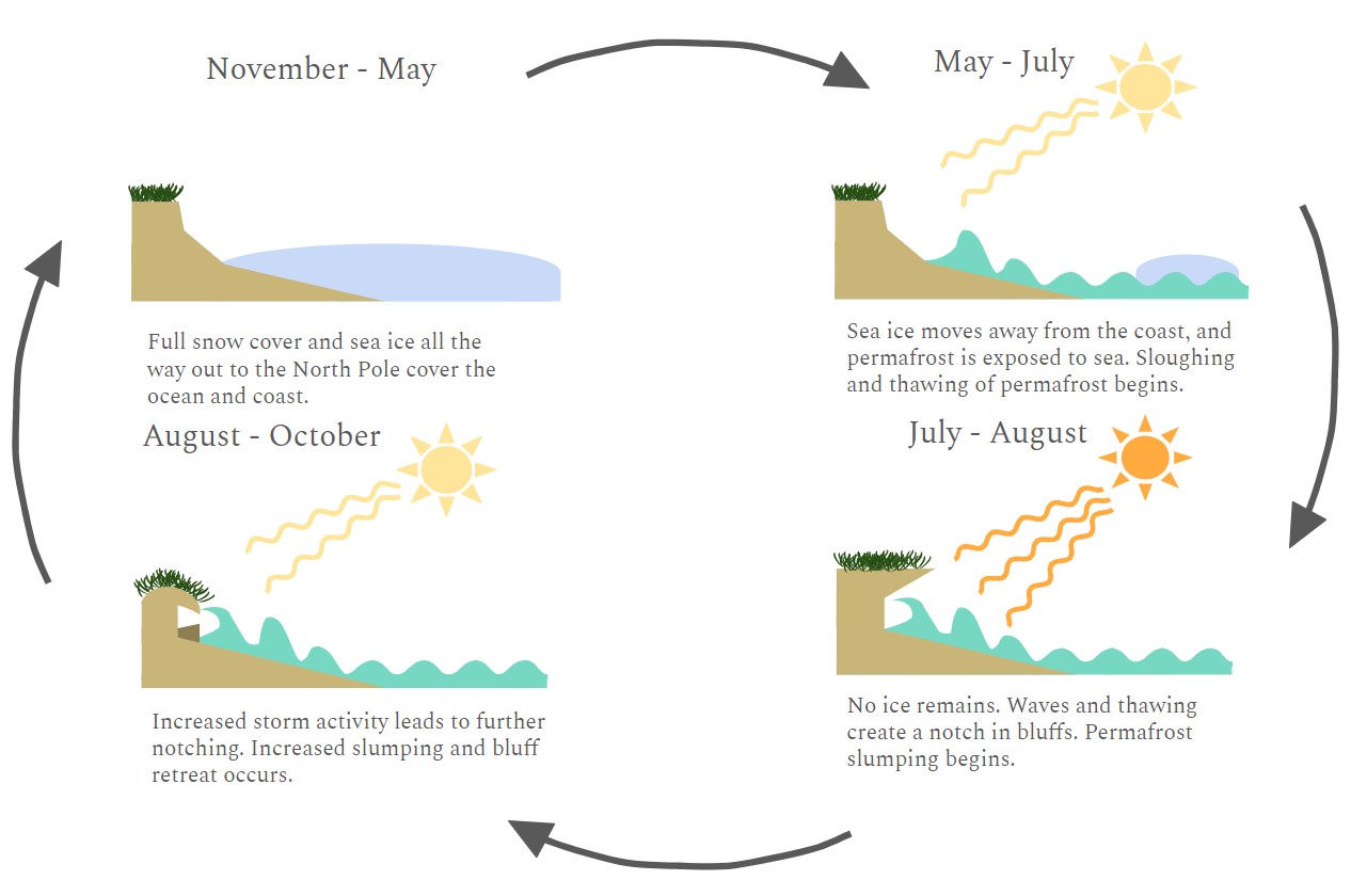 Graphic showing the seasonal cycle of stability and change. U.S. Geological Survey
